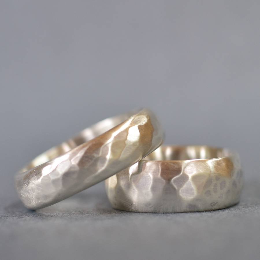 Handmade Silver Wedding Ring With Hammered Finish - Handcrafted ...